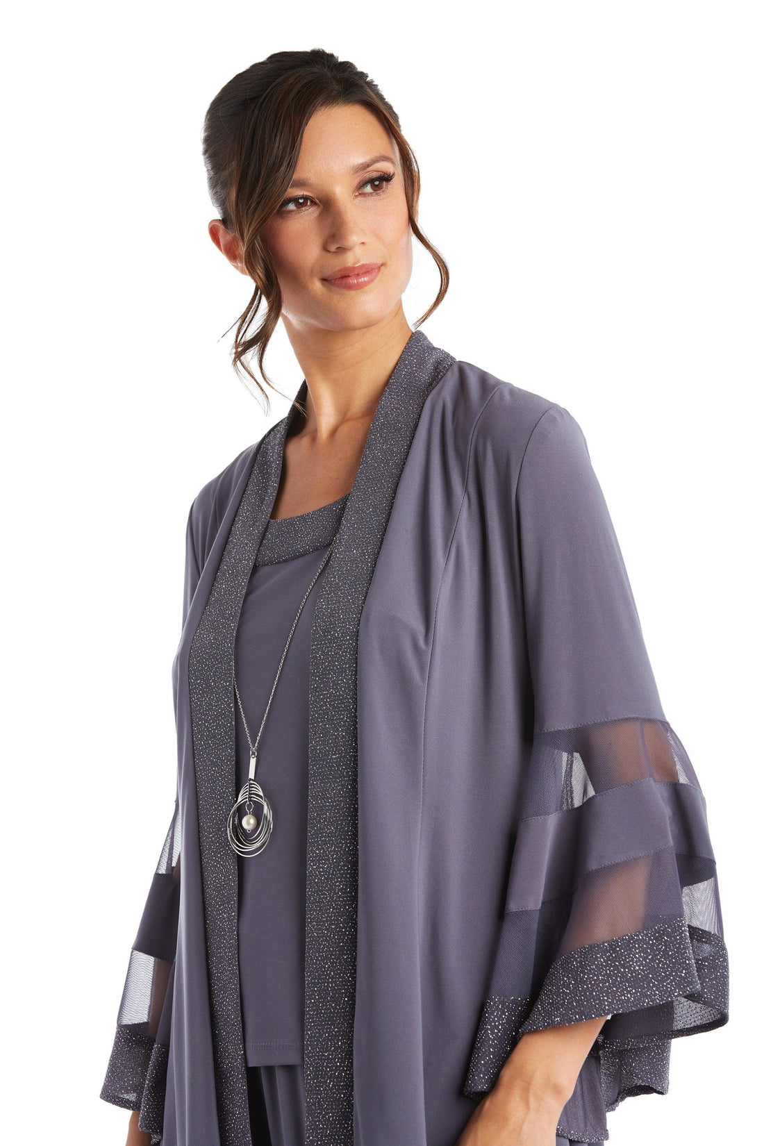 Charcoal R&M Richards 7241P Formal Petite Duster Pant Suit for $75.99 ...