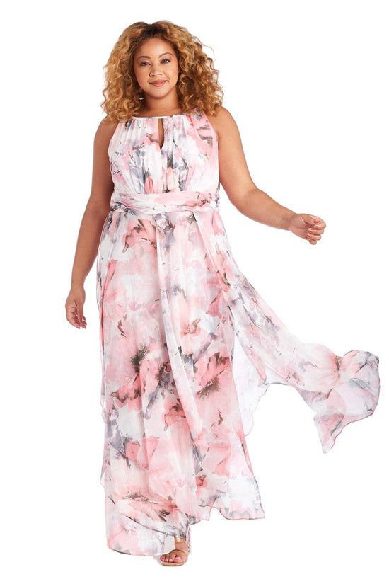 Pink R&M Richards 7088W Long Plus Size Chiffon Dress for $98.99 – The ...