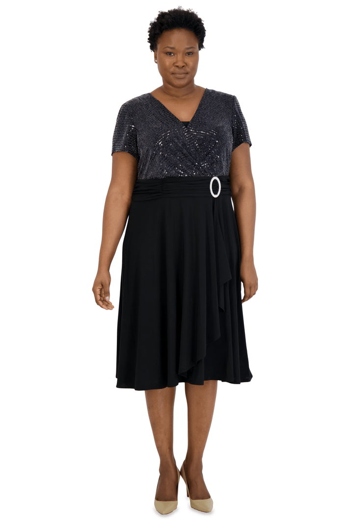 Black Randm Richards 9119w Short Plus Size Cocktail Dress For 6499