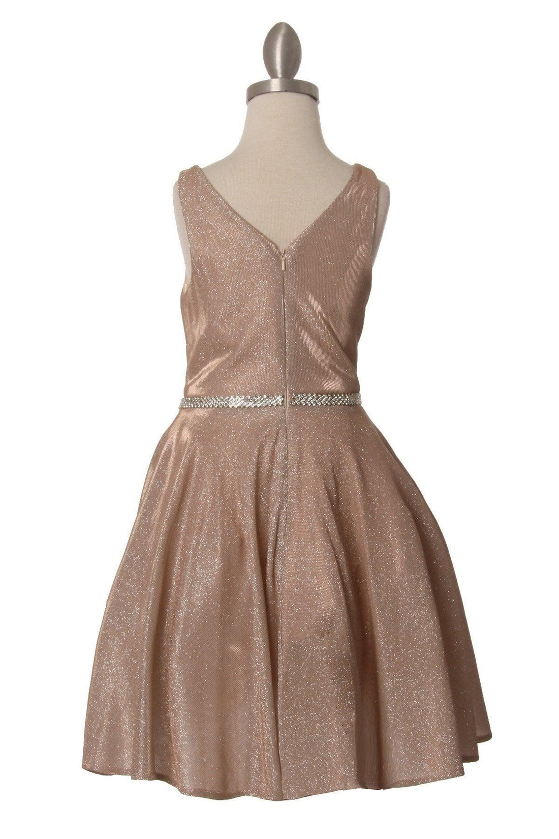 Lilac Short Flower Girl Sleeveless Metallic Glitter Dress for $75.99 ...