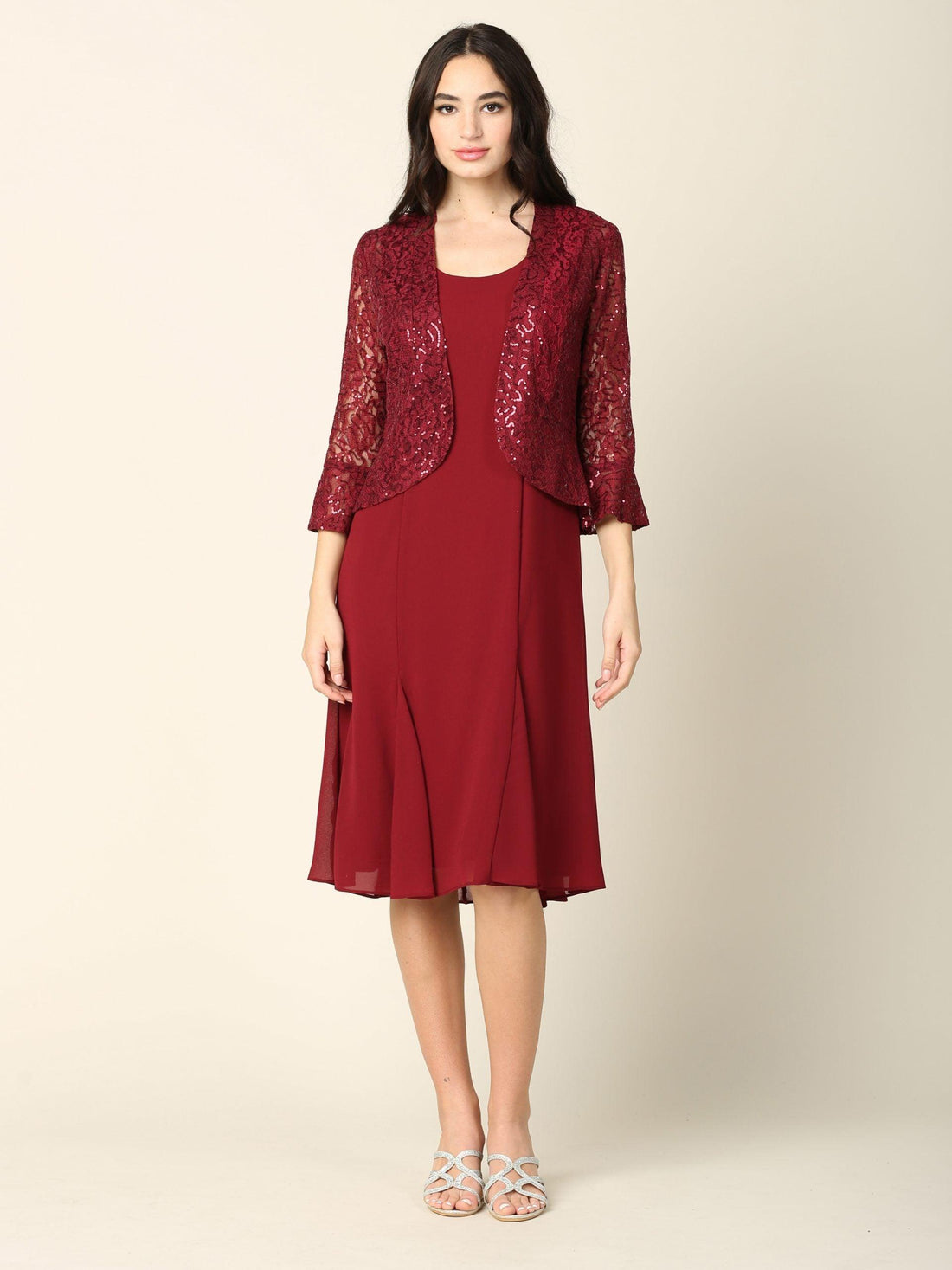 Mauve Short Mother of the Bride Two Piece Set Jacket Dress for $107.99 ...