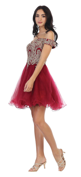 Red Short Prom Off Shoulder Homecoming Cocktail Dress for $143.99 – The ...