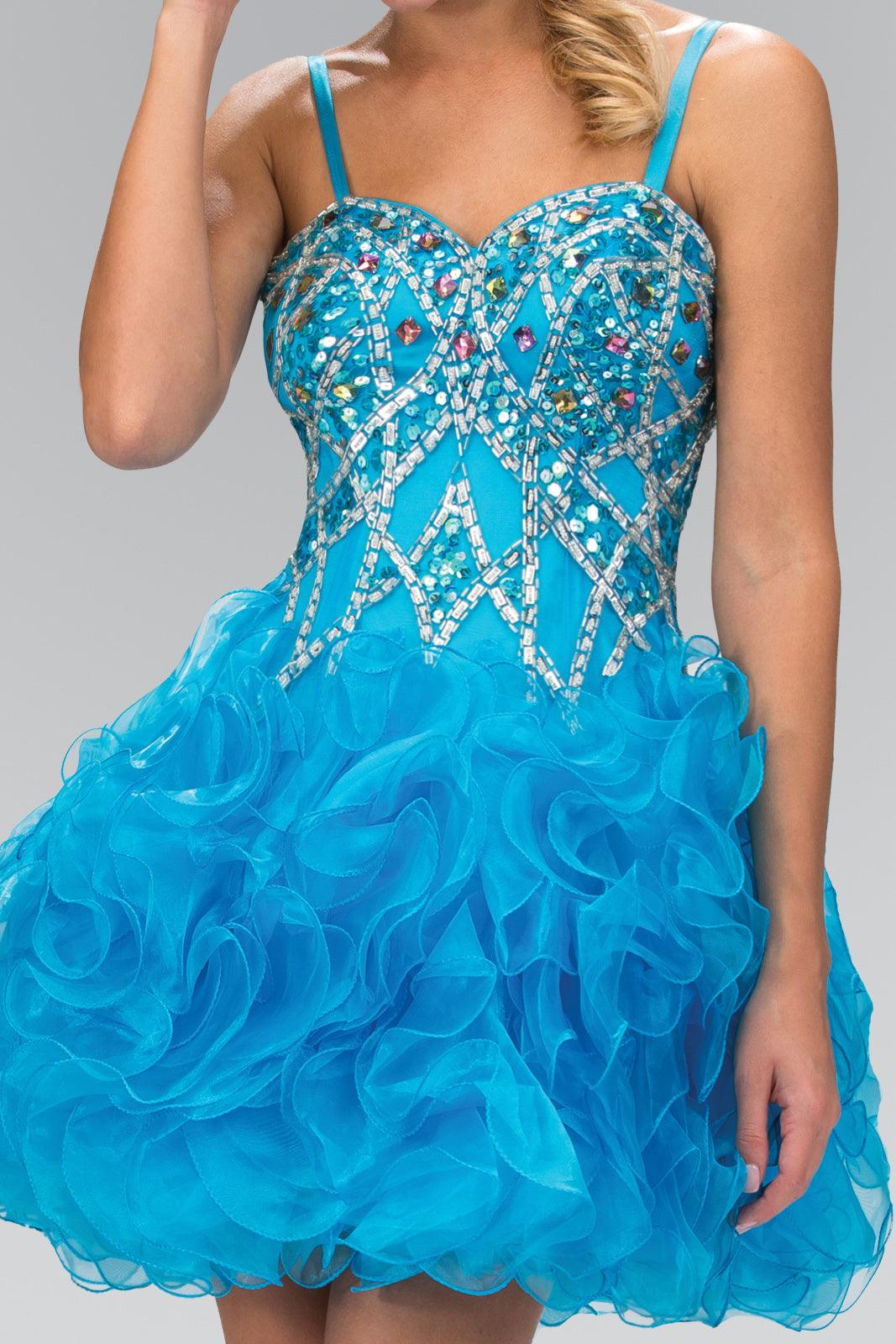 Purple Spaghetti Strap Short Cocktail Dress - Homecoming Dresses