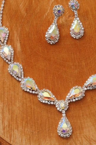 ROSEGOLD/ROYAL Wedding Rhinestone Necklace Set Bridal Jewelry for $18. ...