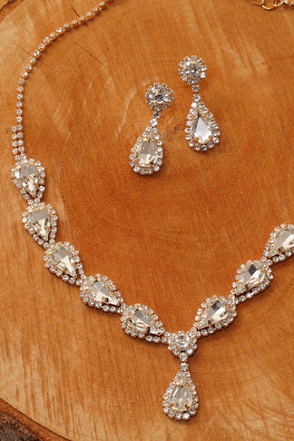 ROSEGOLD/ROYAL Wedding Rhinestone Necklace Set Bridal Jewelry for $18. ...