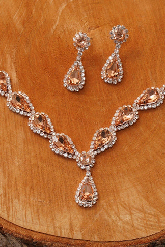 ROSEGOLD/ROYAL Wedding Rhinestone Necklace Set Bridal Jewelry for $18. ...